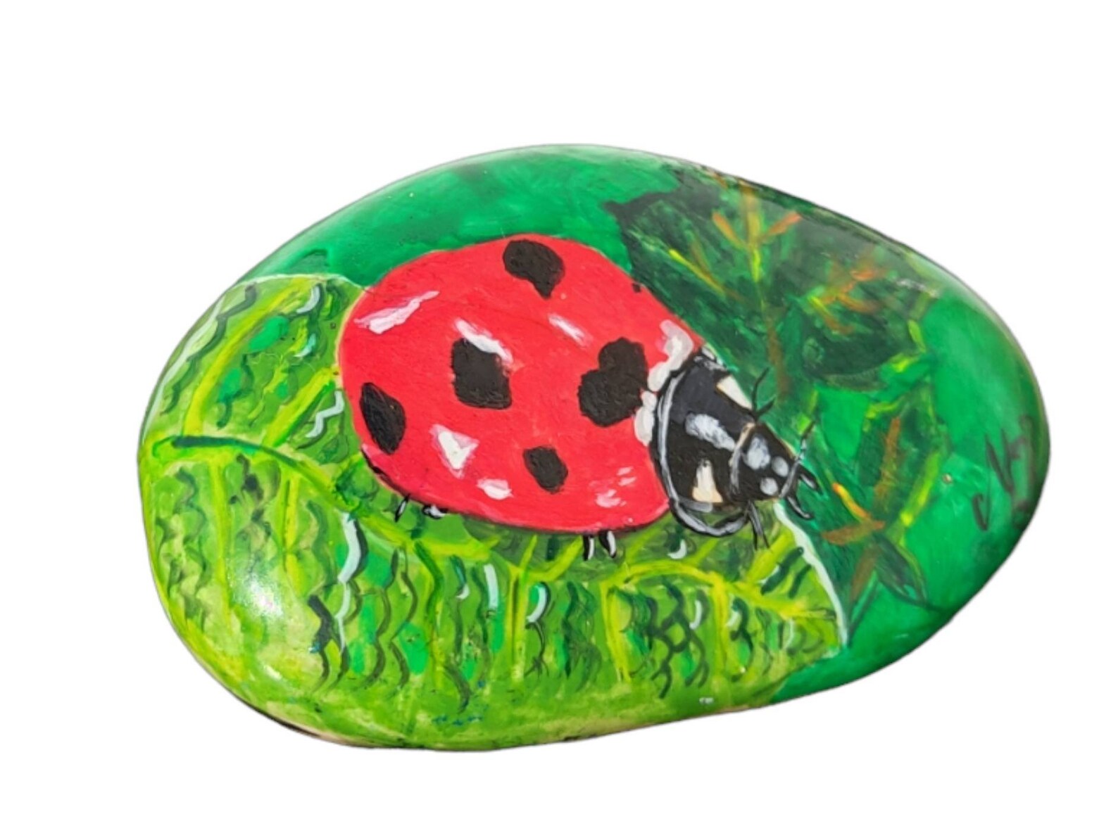 Ladybug Rocks Decorative Stone Ladybug Decor Good Luck - Etsy