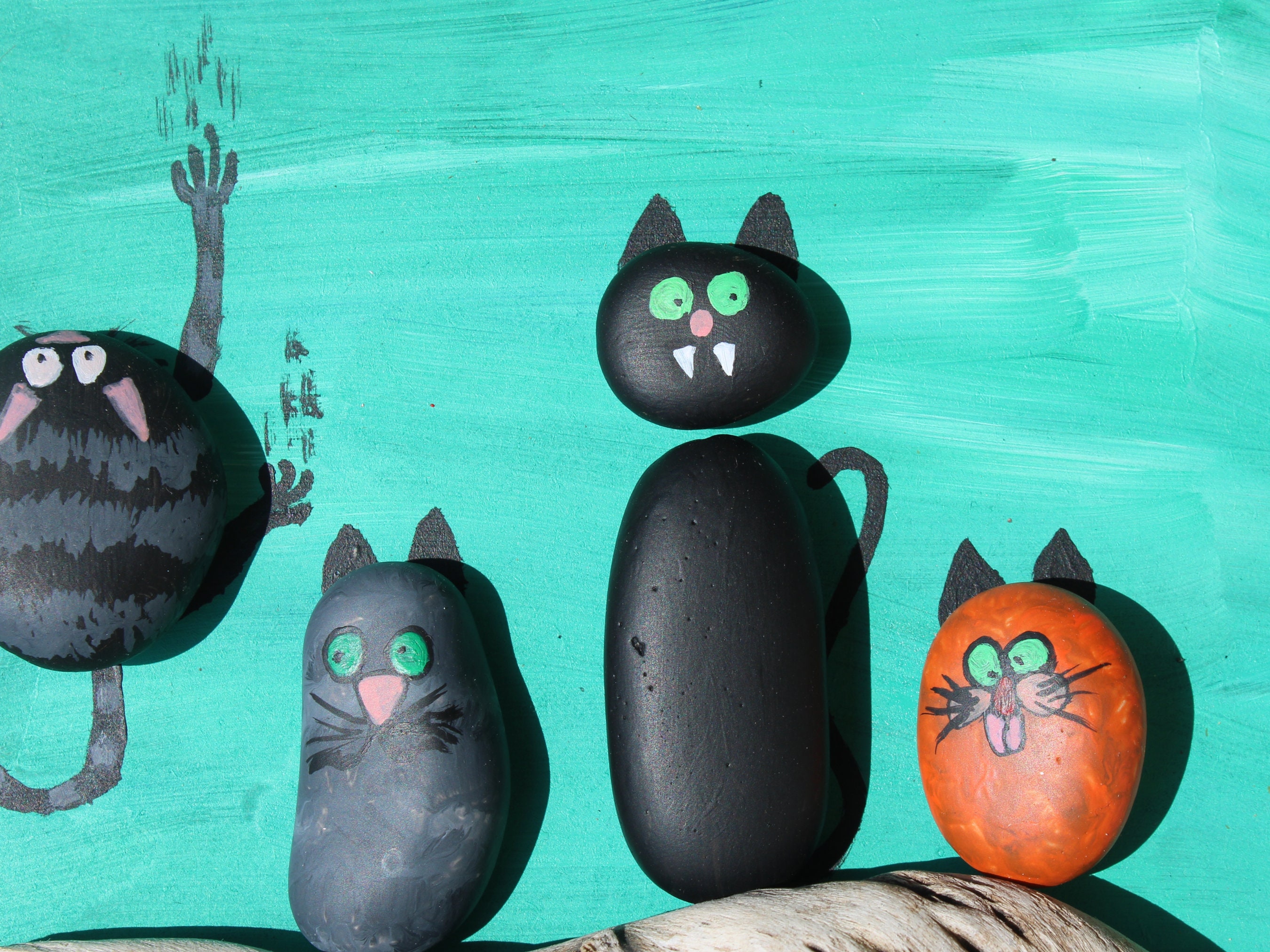 Funny Cats Pebble Art Handcrafted Cat Lover's Gift - Etsy