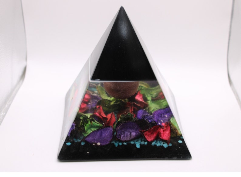 Handcrafted Large Resin Pyramid With Dried Flowers, Unique Home Decor ...