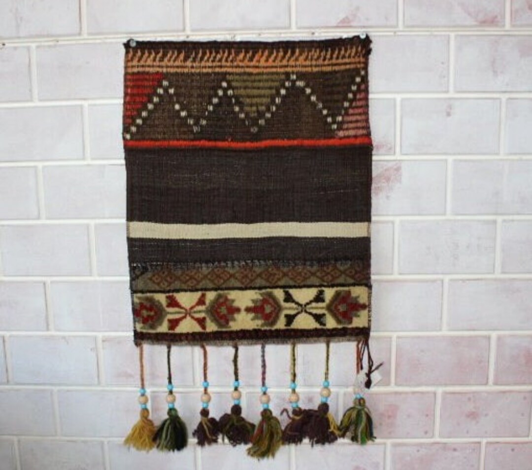 Rug Wall Decor, Ethnic Wall Hanging, Handwoven Patchwork Wall Decor ...