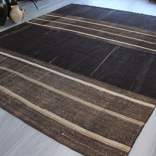 Brown Kilim Rug - Etsy