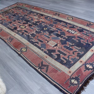 Antique AVAR Kilim , Antique Kilim Rug, Ethnic Kilim Rug, Wide Kilim ...