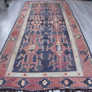Antique AVAR Kilim , Antique Kilim Rug, Ethnic Kilim Rug, Wide Kilim ...