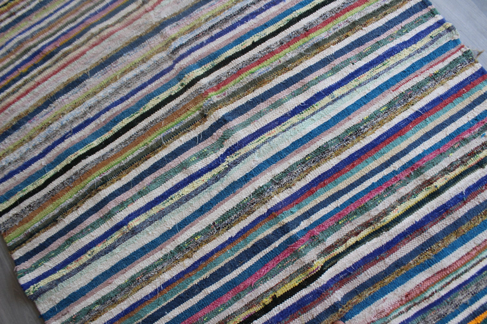 Vintage Rag Rug Ethnic Rag Rug Bohemian Rag Rug Striped - Etsy