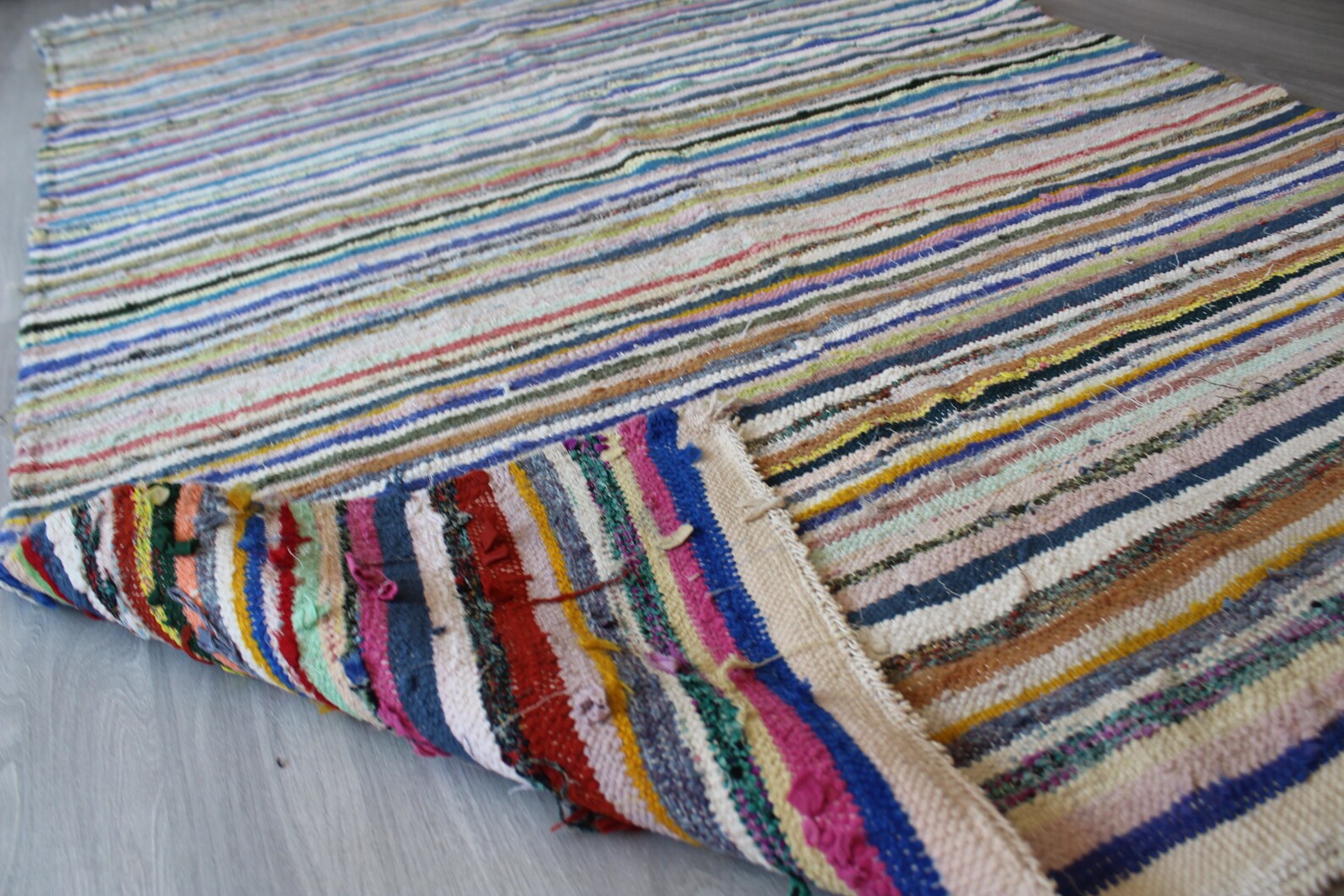Vintage Rag Rug Ethnic Rag Rug Bohemian Rag Rug Striped - Etsy