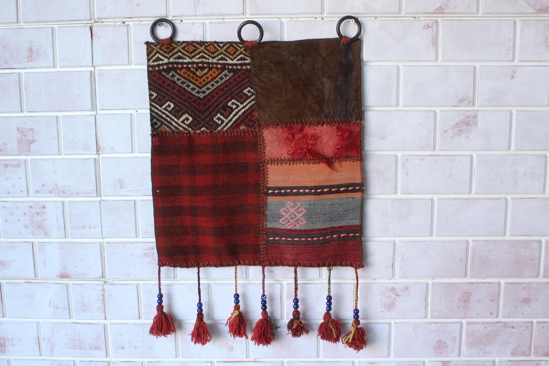 Ethnic Red Wall Hanging, Kilim Wall Accessory, Bohemian Kilim Wall ...