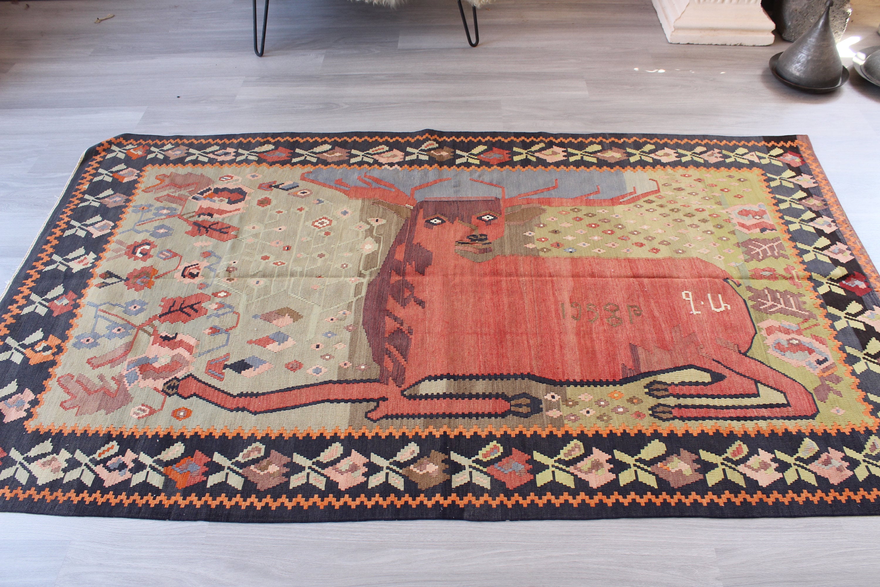 Armenian Kilim From 1958 , Ethnic Vintage Kilim Rug, Bohemian Kilim Rug ...