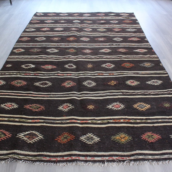 Black and White Kilim Rug - Etsy
