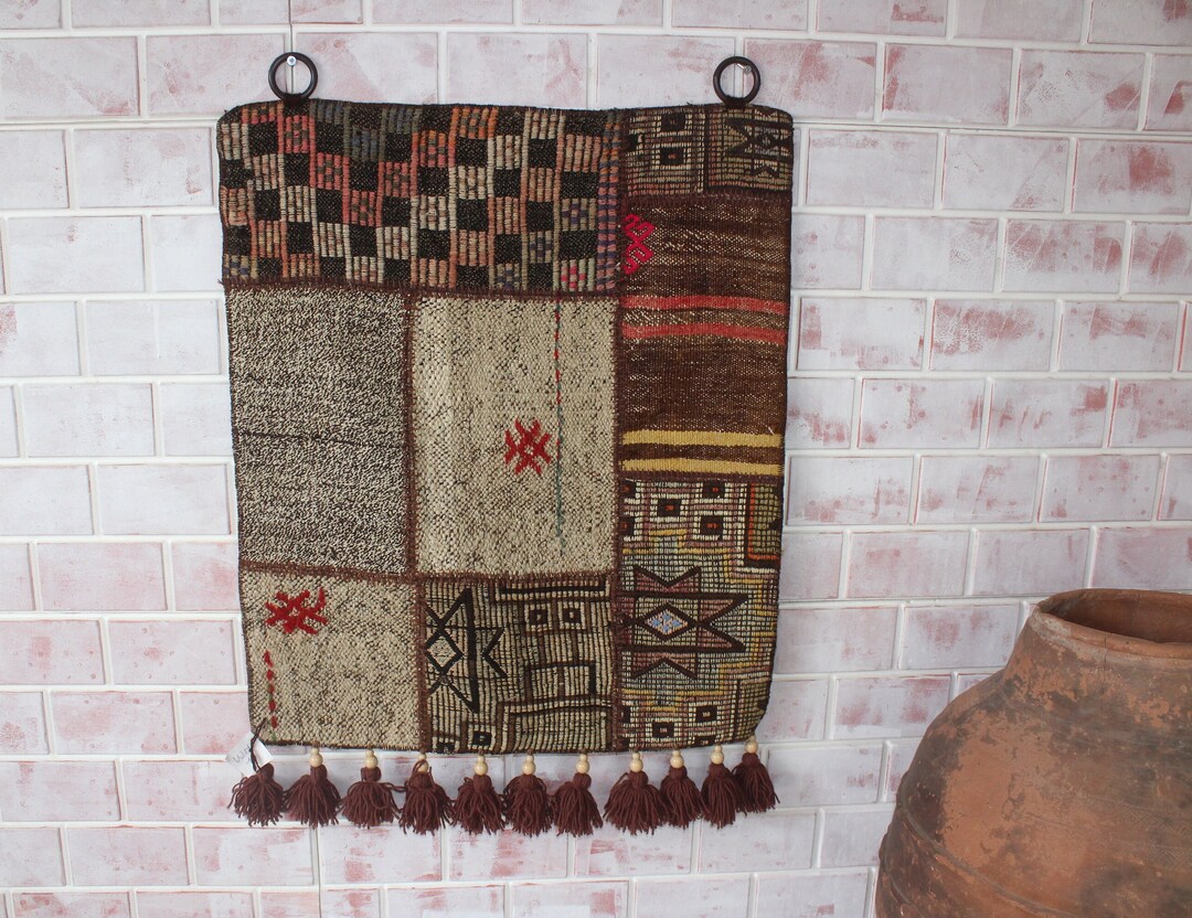 Boho Wall Decor, Patchwork Wall Hanging, Vintage Kilim Patchwork Wall ...