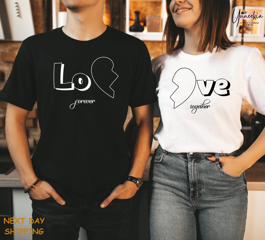 Heart Couple T-shirts, Love Together Love Forever Shirt, Valentines Day ...