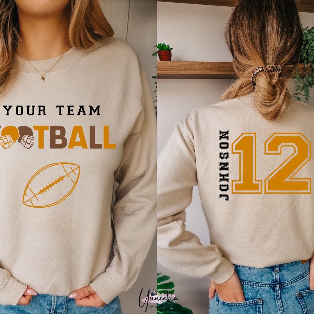 Customized Football Sweatshirt, Your Name Football Shirt, Football ...