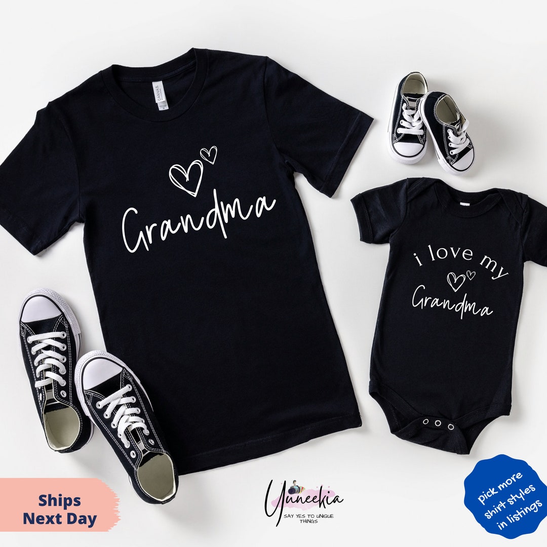 I Love My Grandma Matching Set for Baby Shower, Grandma Gift Set for ...