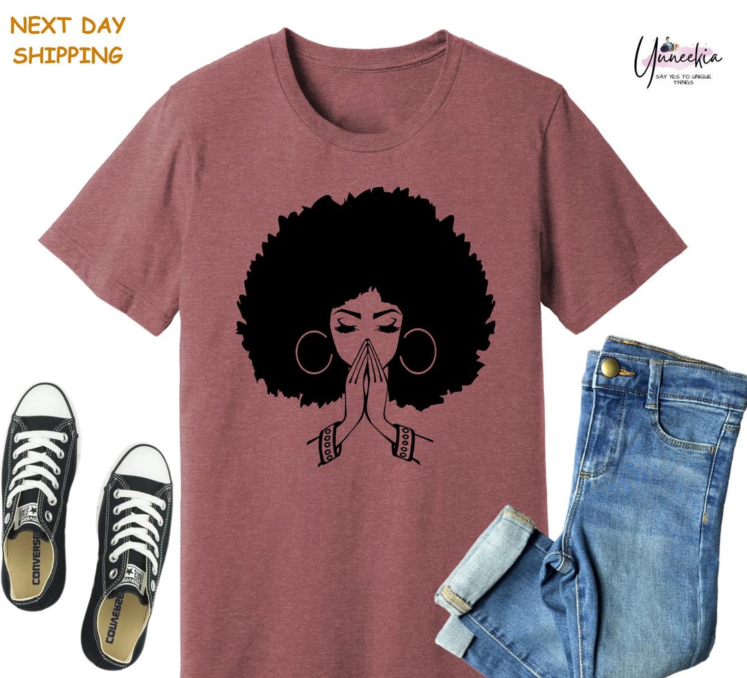 Afro Woman T-shirt, Black Girls Tee, Afro American Shirt - Etsy