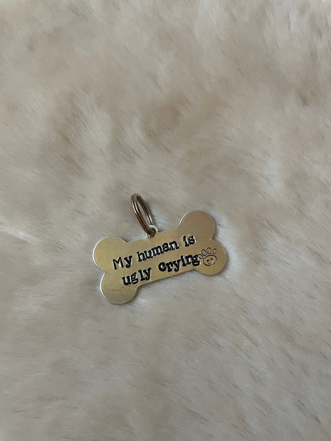 My Human is Ugly Crying Pet ID Tag - Etsy