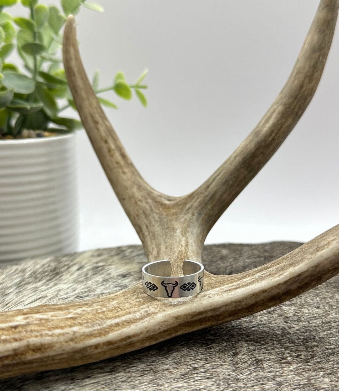 Bull/aztec Thin Ring - Etsy
