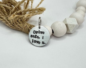 Get Home Safe, Love Mom , I Love You Keychain Drive Safe Travel Driver ...