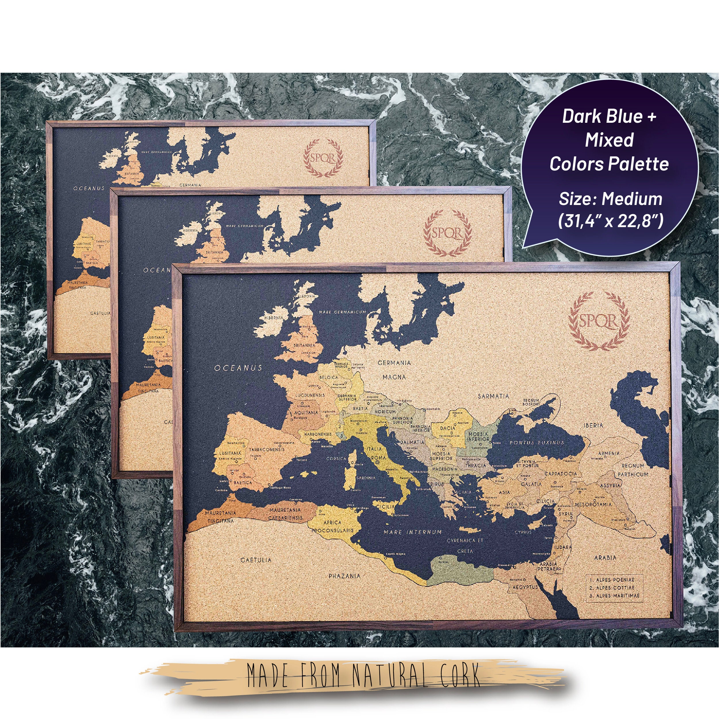 Medium Printed Cork Roman Empire 117 AD Map 31,4" X 22,8" | Roman ...