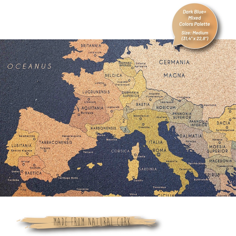 Medium Printed Cork Roman Empire 117 AD Map 31,4" X 22,8" | Roman ...