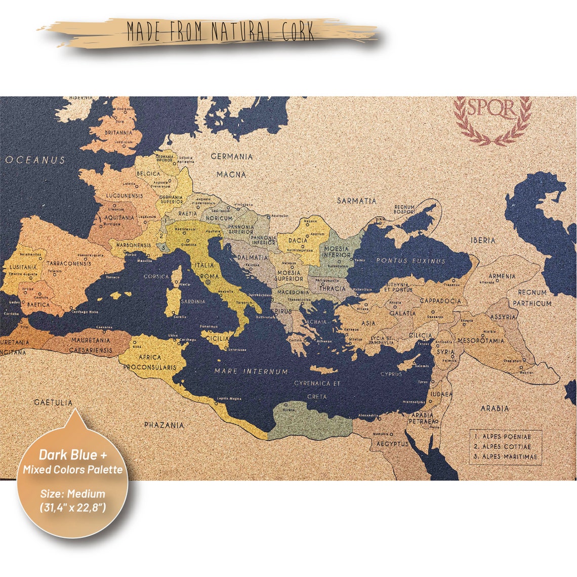 Medium Printed Cork Roman Empire 117 AD Map 314 X - Etsy