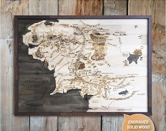 Middle Earth Map | Etsy