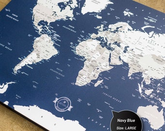 Navy Blue Map - Etsy