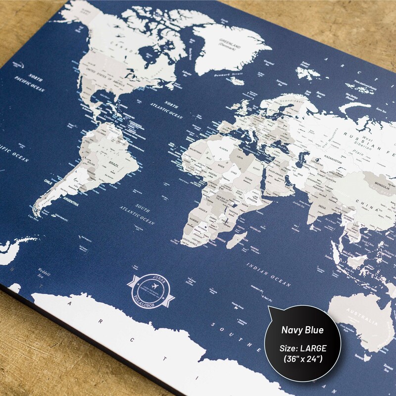 Push Pin World Map - Etsy
