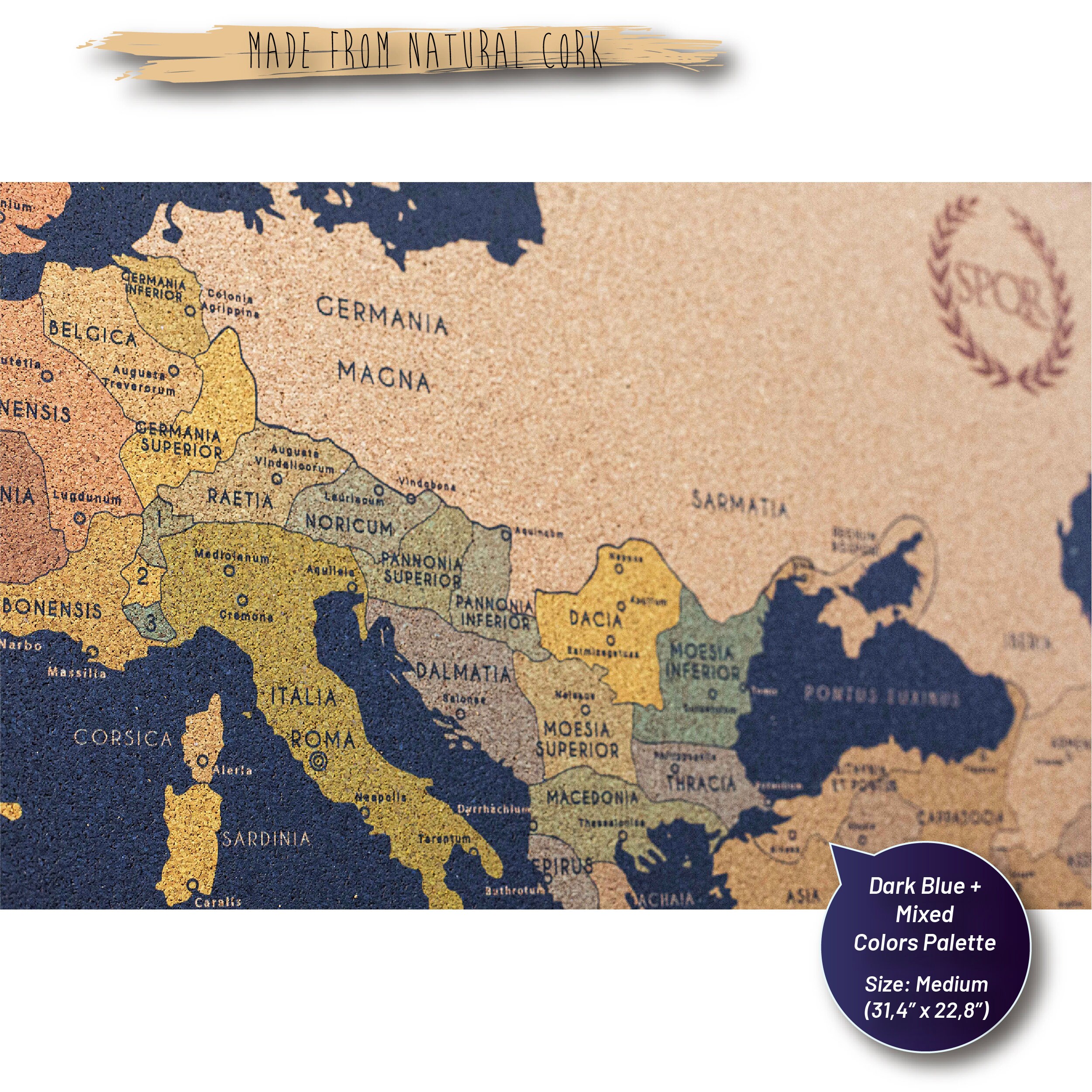Medium Printed Cork Roman Empire 117 AD Map 31,4" X 22,8" | Roman ...