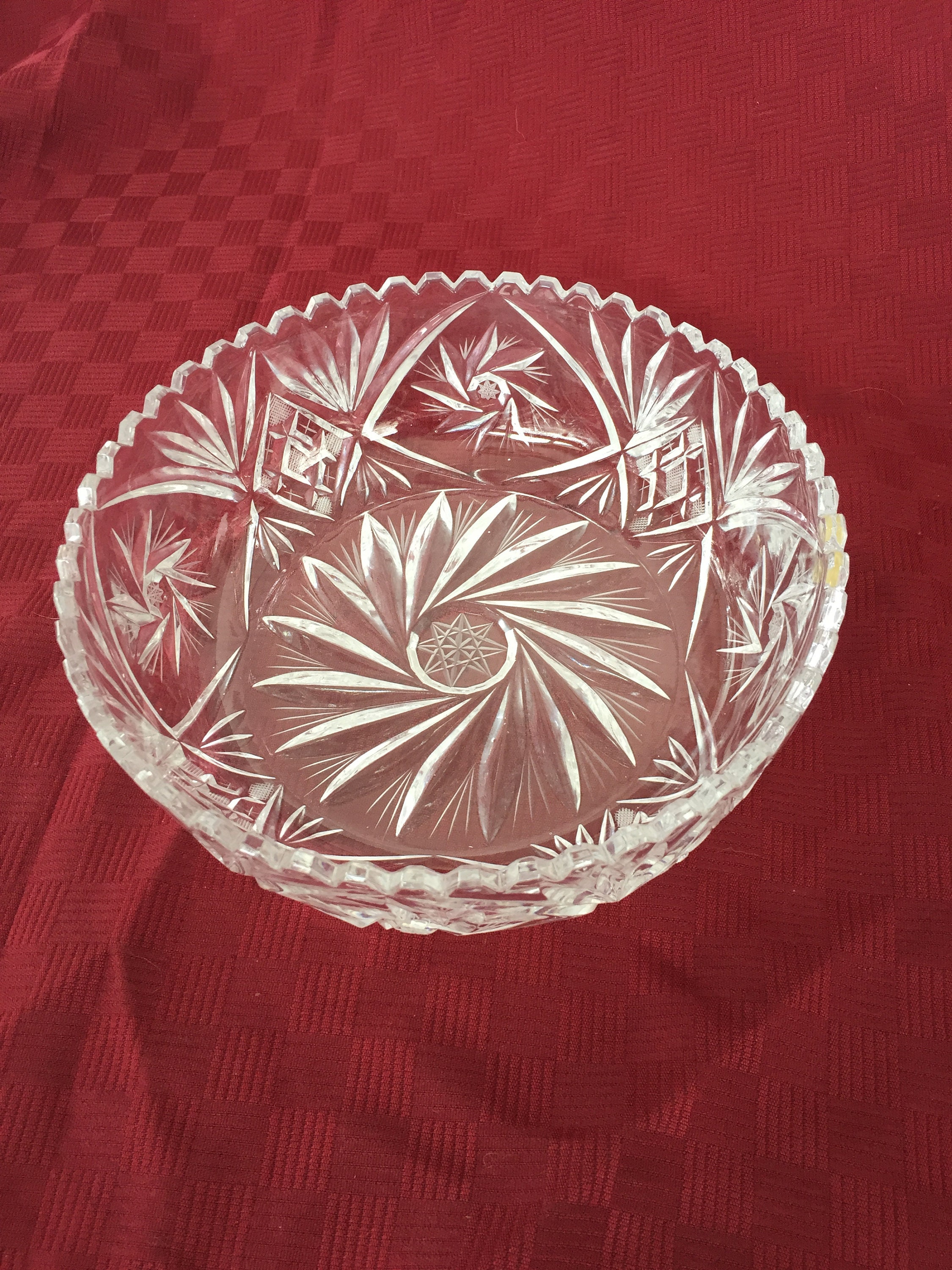 Vintage Cut-crystal Bowl With Pinwheel Pattern 9.5 X 3 - Etsy
