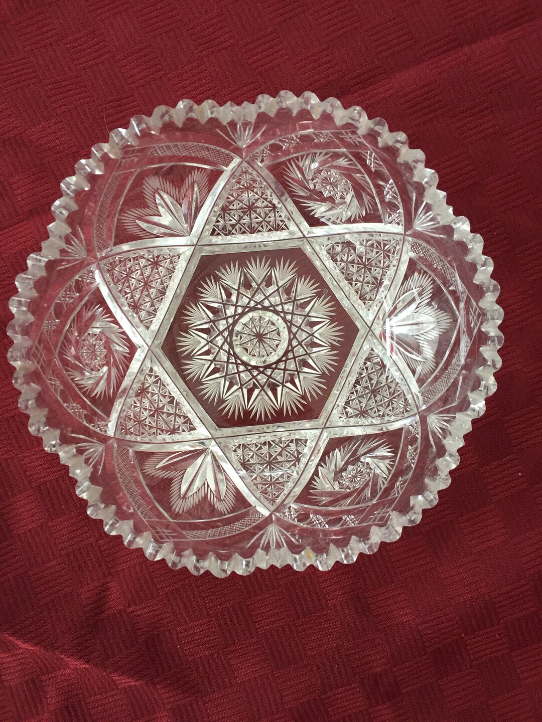 Vintage Cut-crystal Bowl With Intricate Pattern 8 X 3 - Etsy