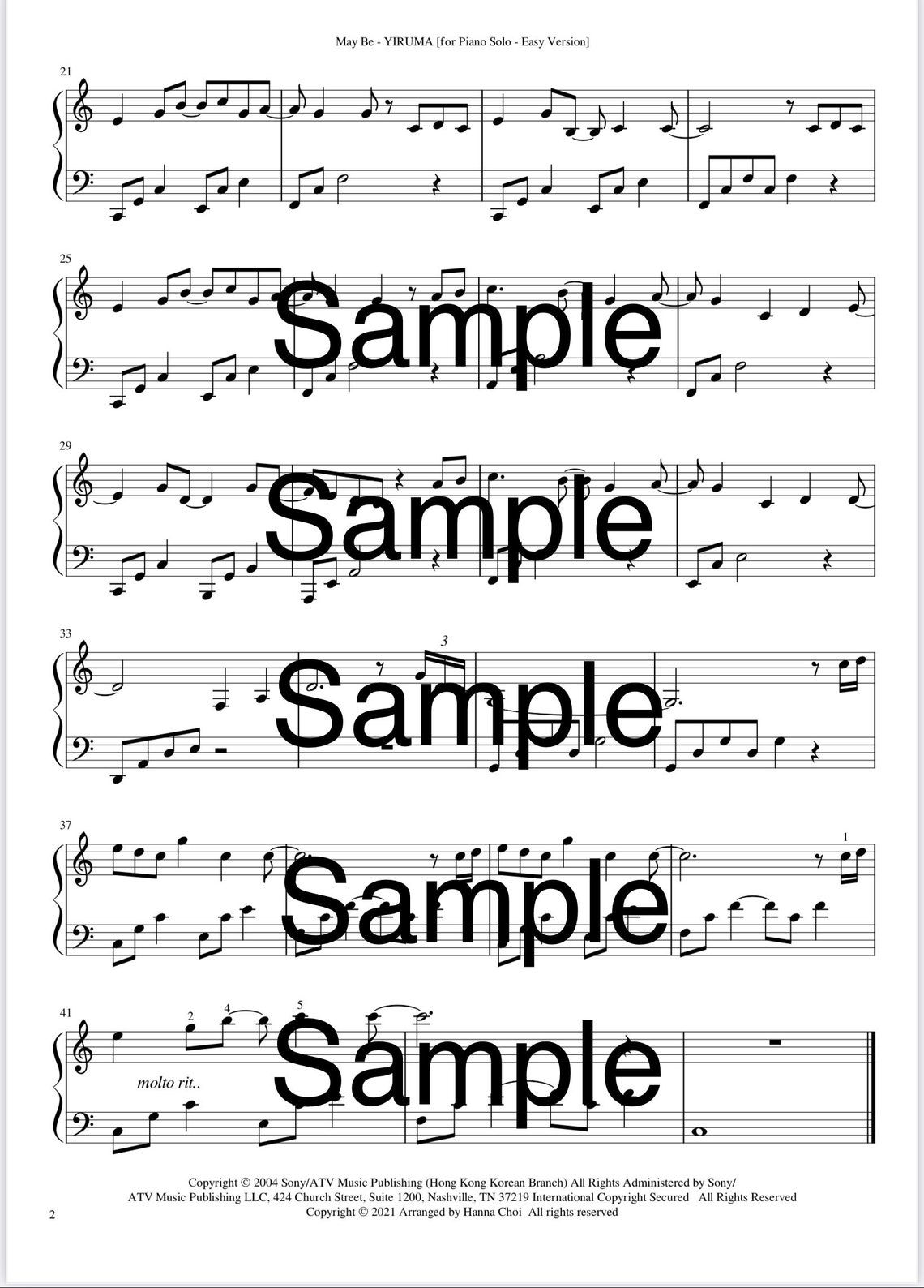 Maybe by Yiruma /piano Sheetmusic, Noten in PDF - Etsy
