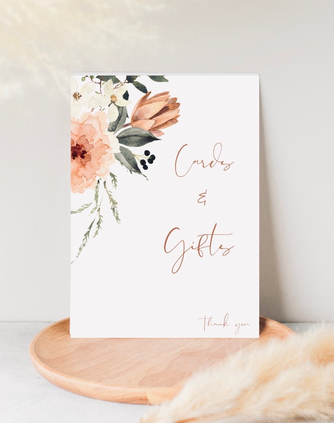 Printable Terracotta Floral Cards & Gifts Sign L Terracotta Favors Sign ...