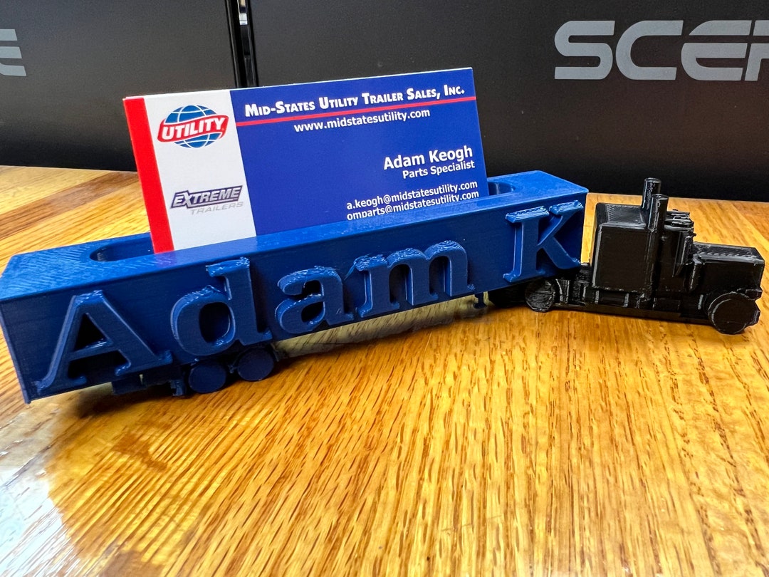 Tractor Trailer Personalized Business Card Holder - Etsy