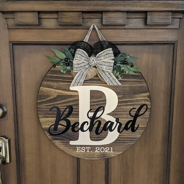 Round Wood Welcome Sign - Etsy