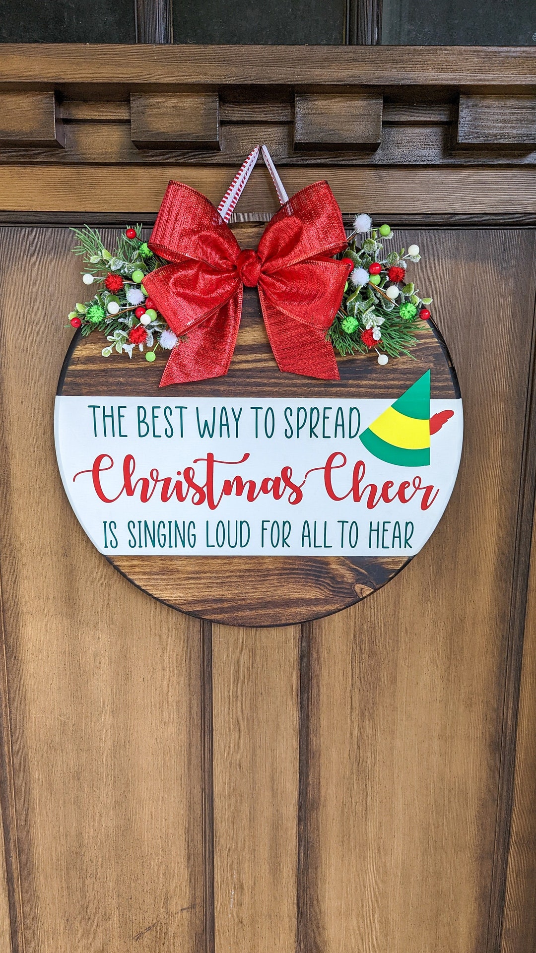 Welcome Door Hanger, Christmas Door Hanger, Buddy the Elf, Elf Door ...