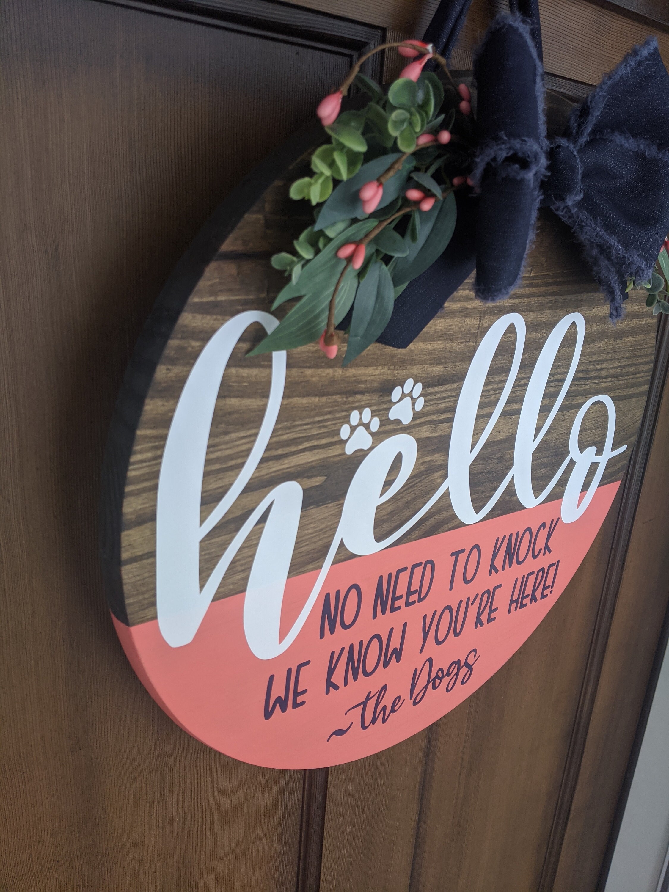 Hello Wooden Door Hanger Welcome Sign Door Hanger Door - Etsy