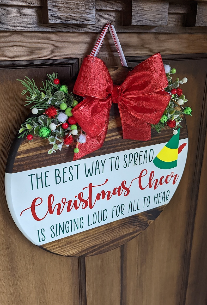 Welcome Door Hanger Christmas Door Hanger Buddy the Elf Elf - Etsy