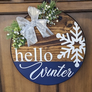 Welcome Door Hanger, Winter Door Hanger, Hello Winter, Hello Winter ...