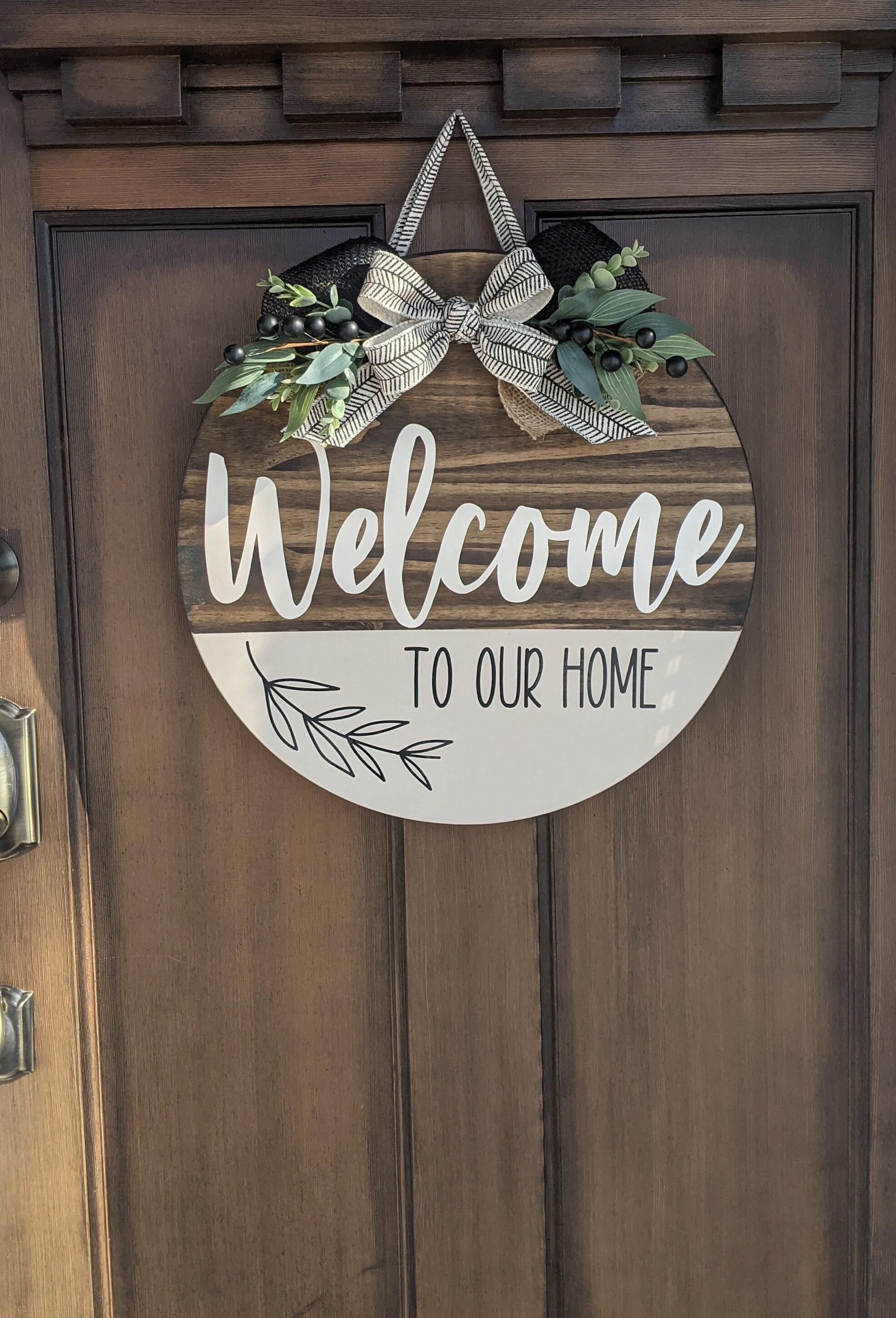 Welcome Door Hanger Welcome Wood Circle Sign Welcome Sign - Etsy