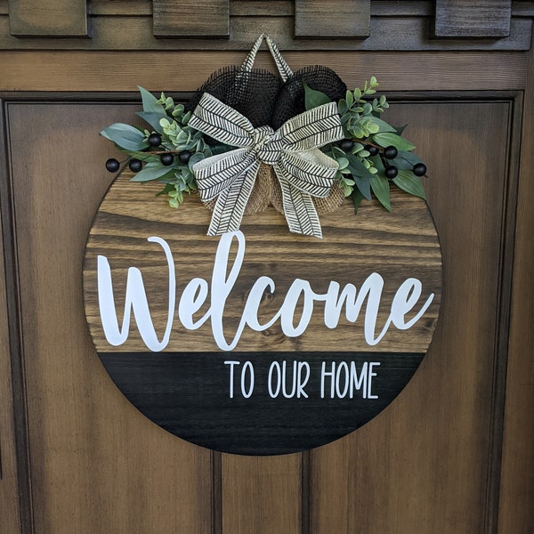 Round Welcome Sign - Etsy