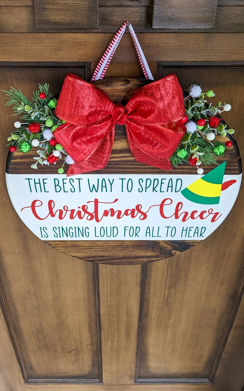 Welcome Door Hanger Christmas Door Hanger Buddy the Elf Elf - Etsy