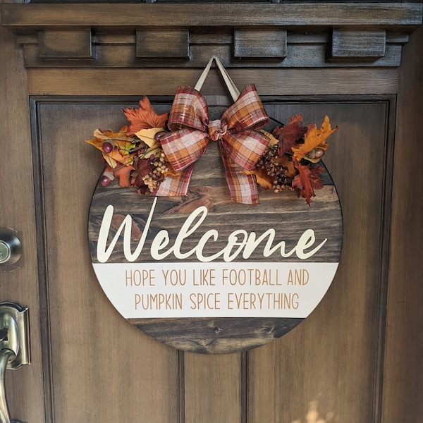 Fall Circle Door Sign - Etsy