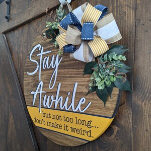 Welcome Door Hanger, Welcome Wood Circle Sign, Welcome Sign, Stay ...