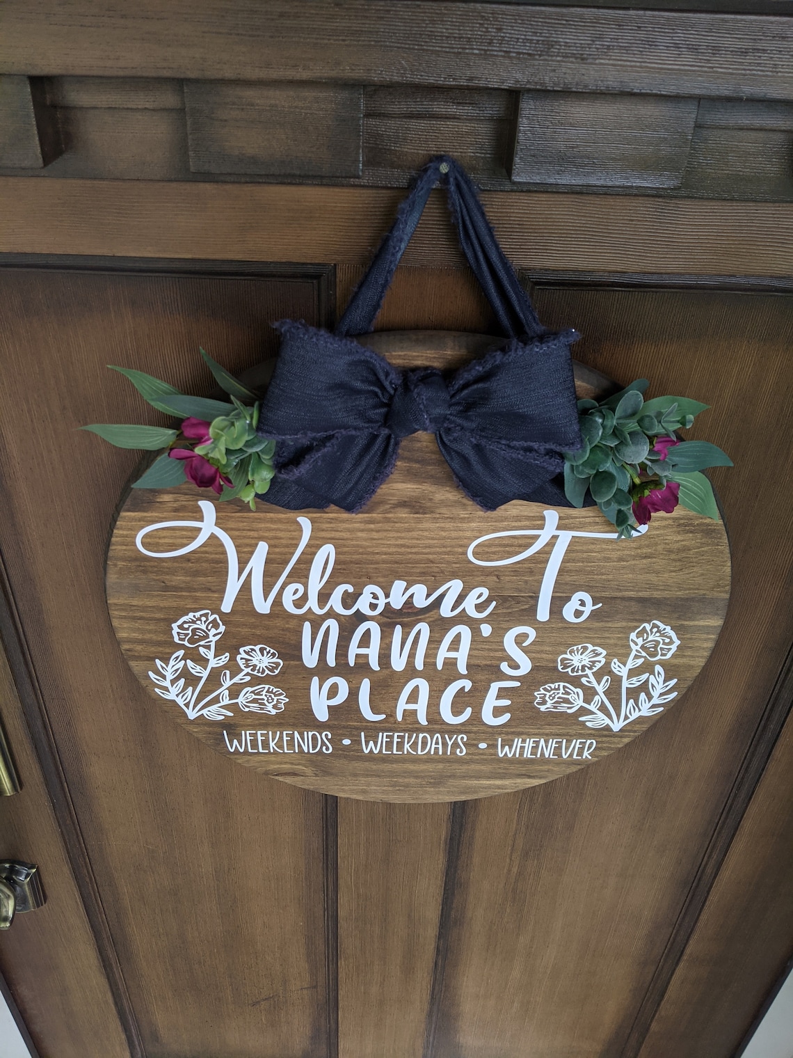 Welcome Door Hanger Front Door Sign Nana Decor Nana Sign | Etsy