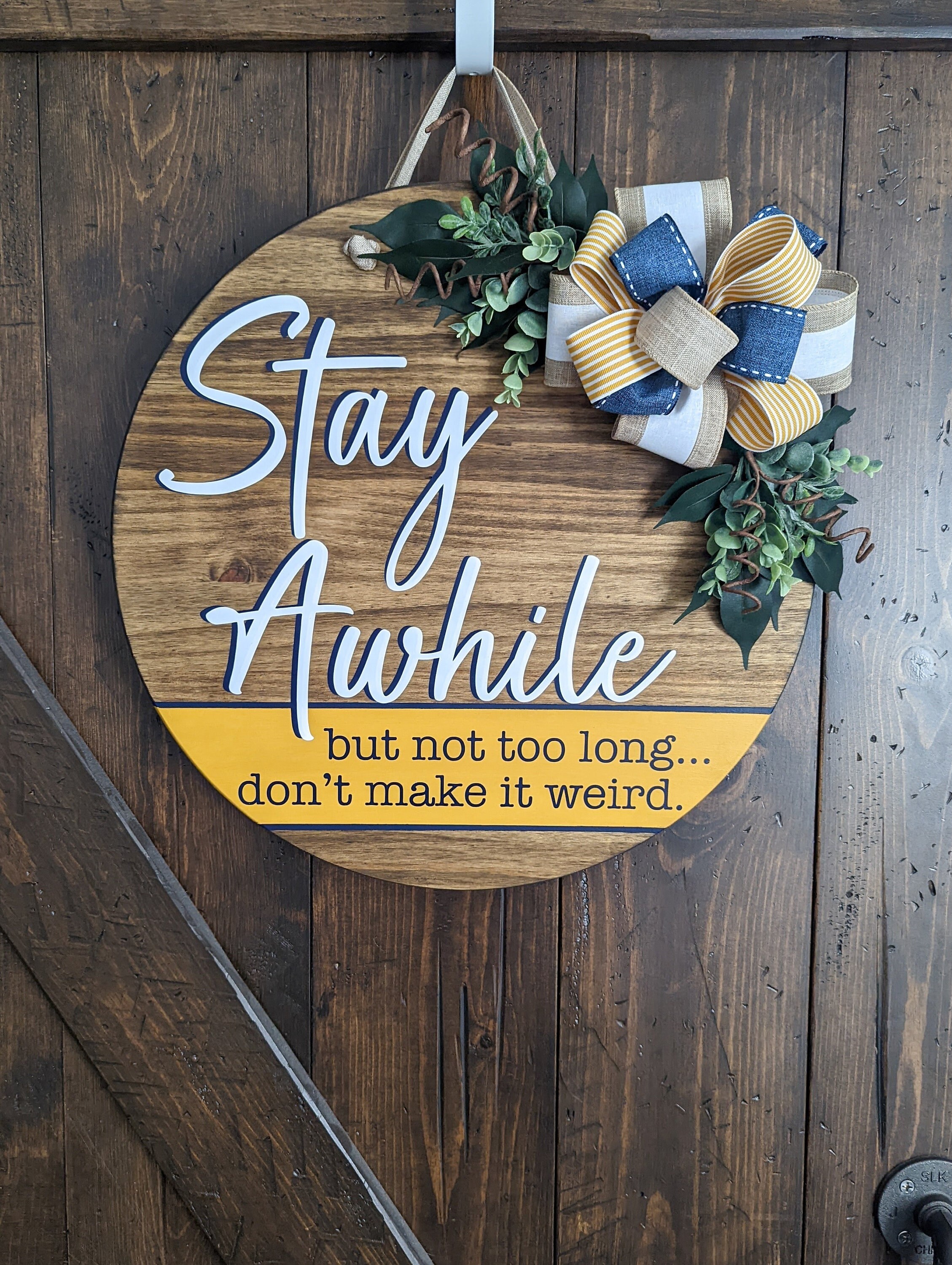 Welcome Door Hanger Welcome Wood Circle Sign Welcome Sign | Etsy