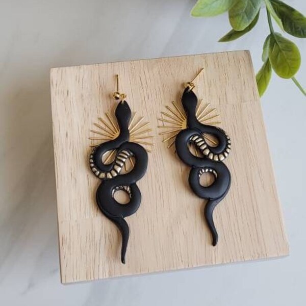 Gold Snake Earrings - Etsy