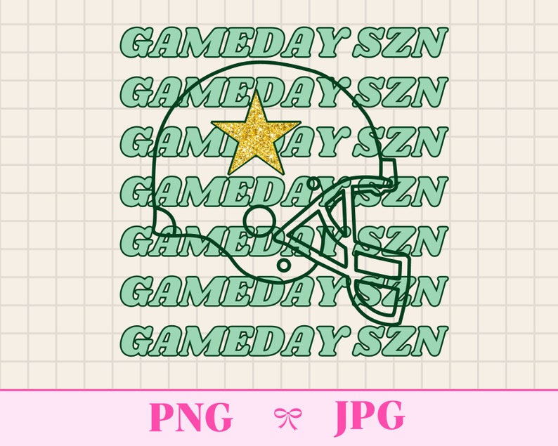 Preppy Game Day PNG, Game Day Season, Football Png, Green Football ...