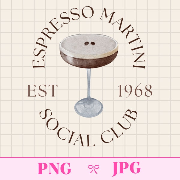 Espresso Martini Social Club Png - Etsy
