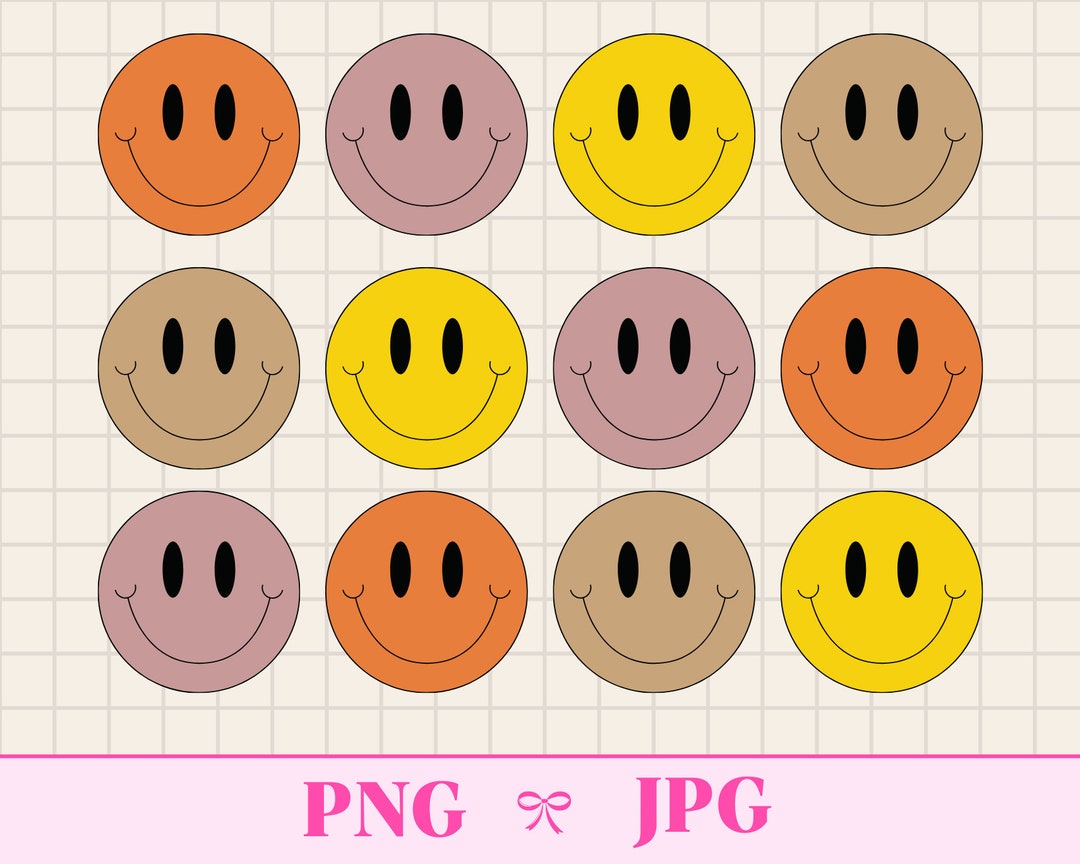 Boho Smiley Face Png Natural Colors Clay Colors Smiley Face Sublimation ...