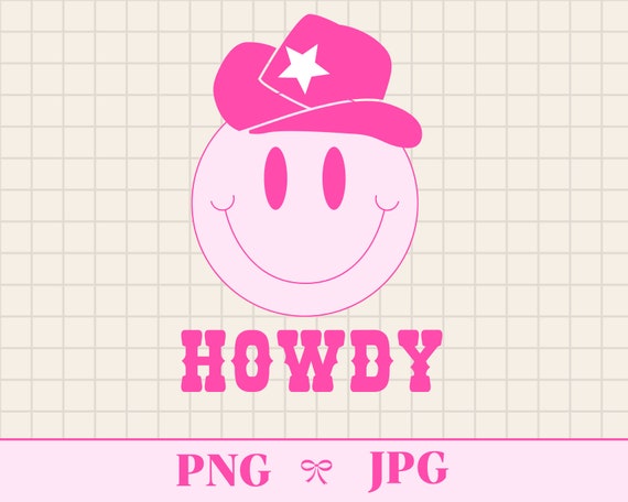 Howdy Png Smiley Face Digital Download Preppy Digital - Etsy