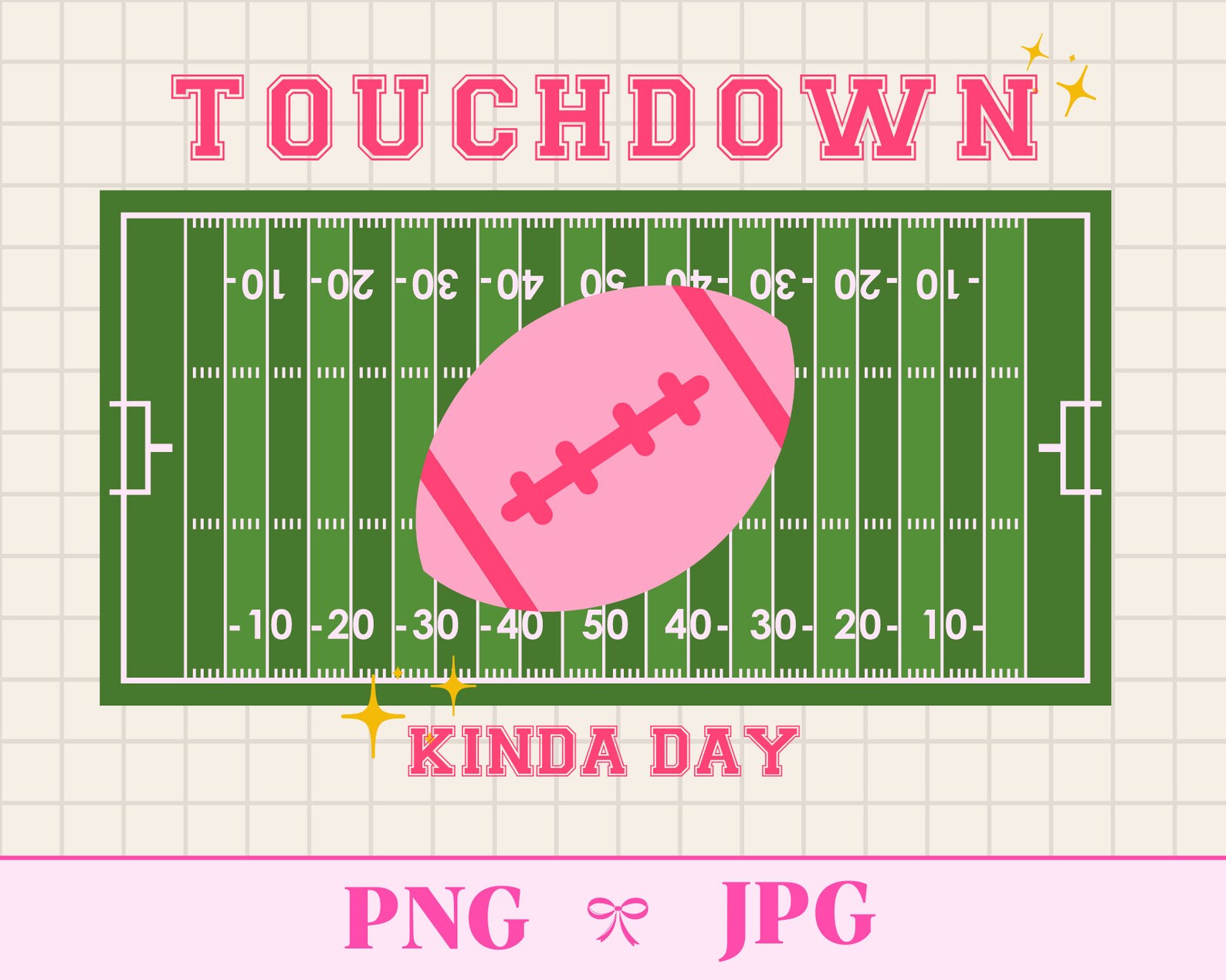 Football Png Touchdown Png Football Sublimation Preppy Png Pink ...